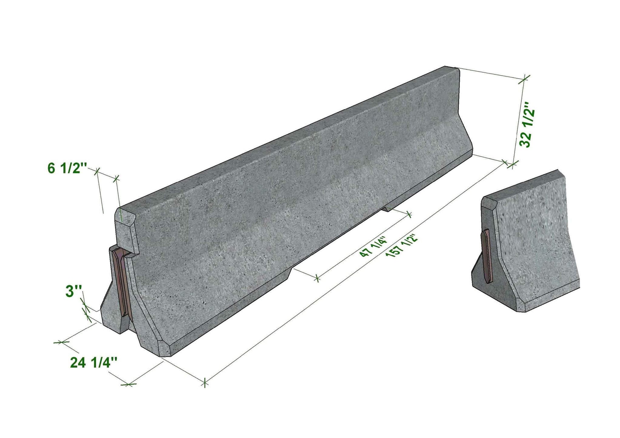Glissière de sécurité I-Lock 13’ Norme MTQ - Blocs de béton inc ...